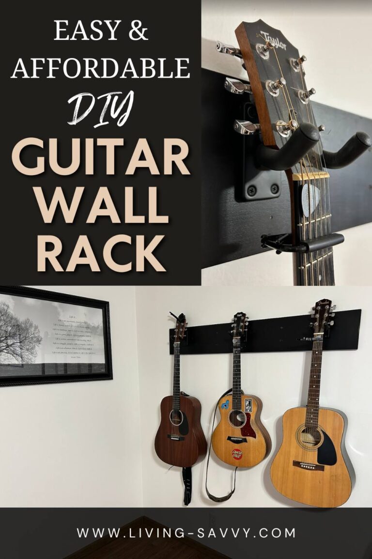 DIY Modern and Trendy DIY Guitar Wall Rack for under $25 - Living Savvy
